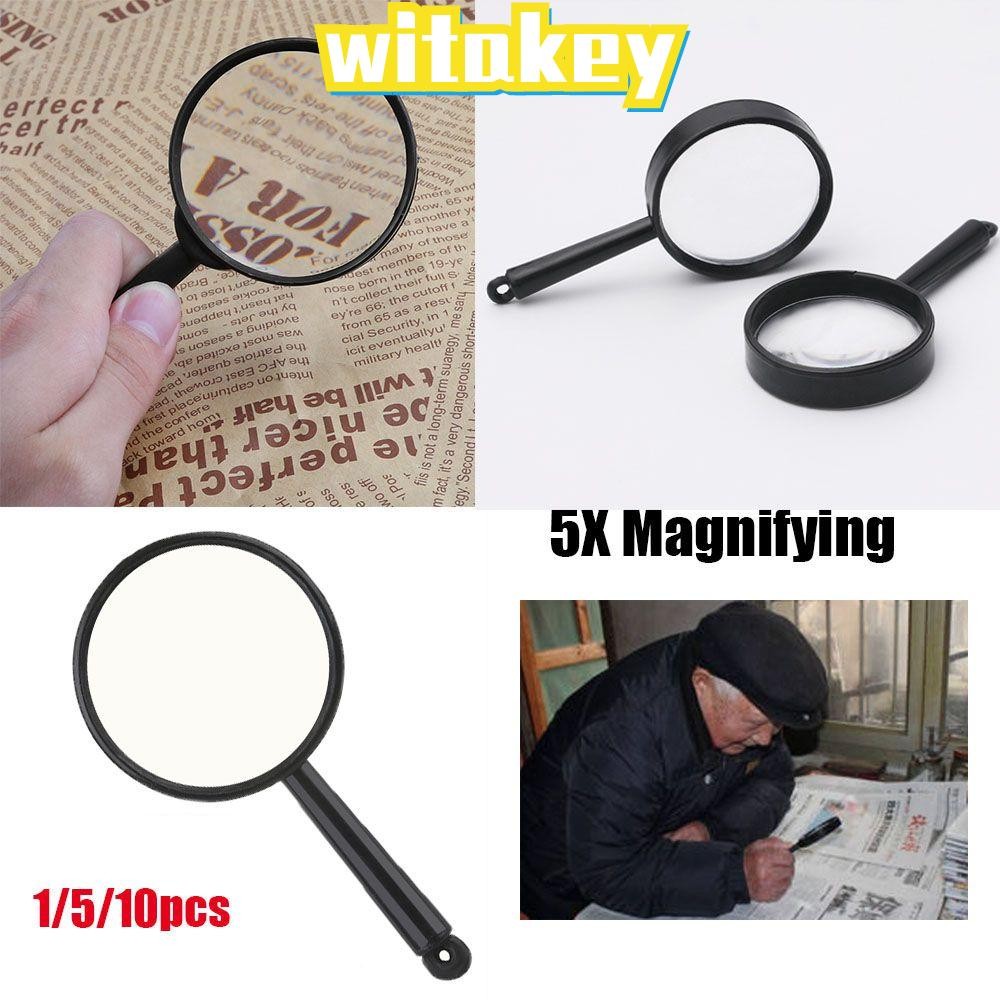 WITAKEY 1/5/10 ชิ้น 5X แว่นขยายพลาสติก Xmas ของขวัญเครื่องมือเพื่อการศึกษาเครื่องประดับ Loupe ...