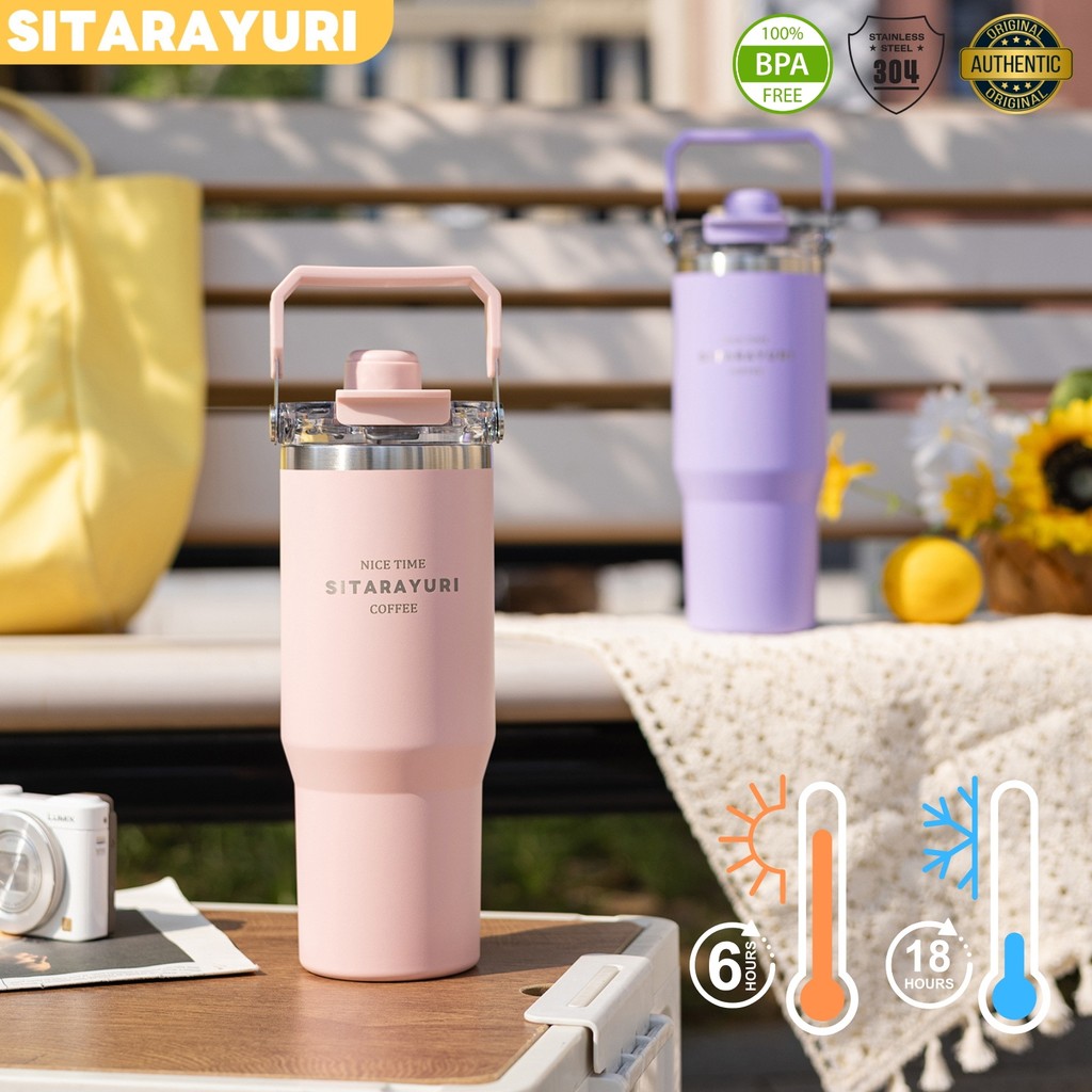 SITARAYURI แก้วเก็บความเย็นยูริ เปิดดื่ม 3 แบบในฝาเดียว เก็บอุณหภูมิ ...