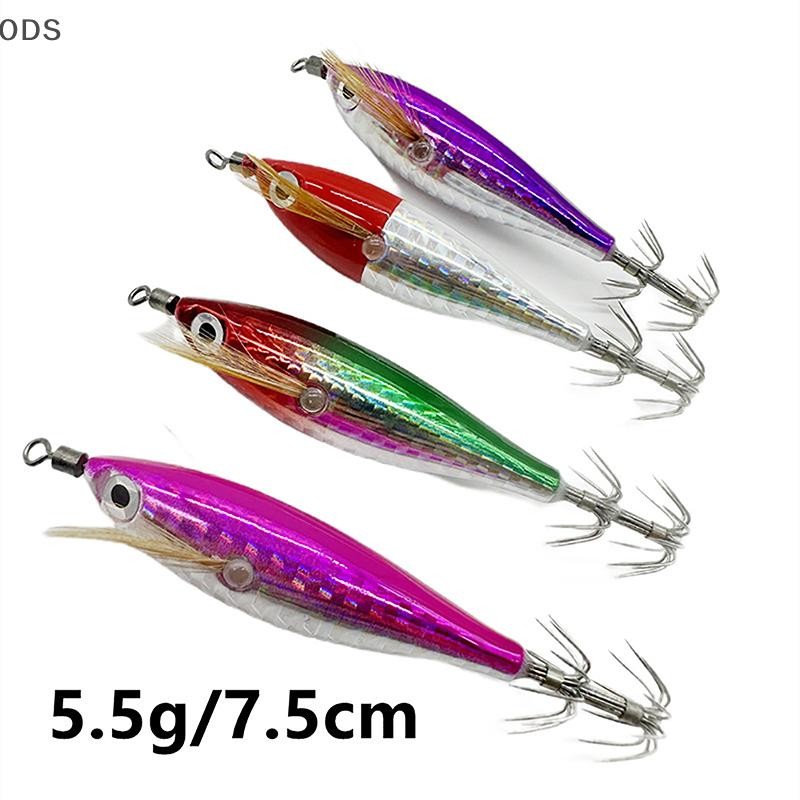 Ods 2PCS 5.5g เลเซอร์ Luminous ลอยแนวนอนไม้กุ้ง Egi Lure ปลาหมึก ...