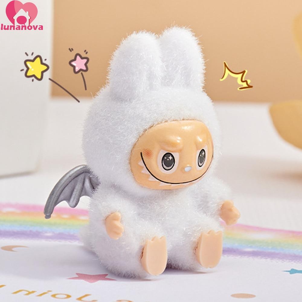 Lunanova Angel Labubu Flocking ตุ๊กตา, Pile Coating Silver Wing Angel ...