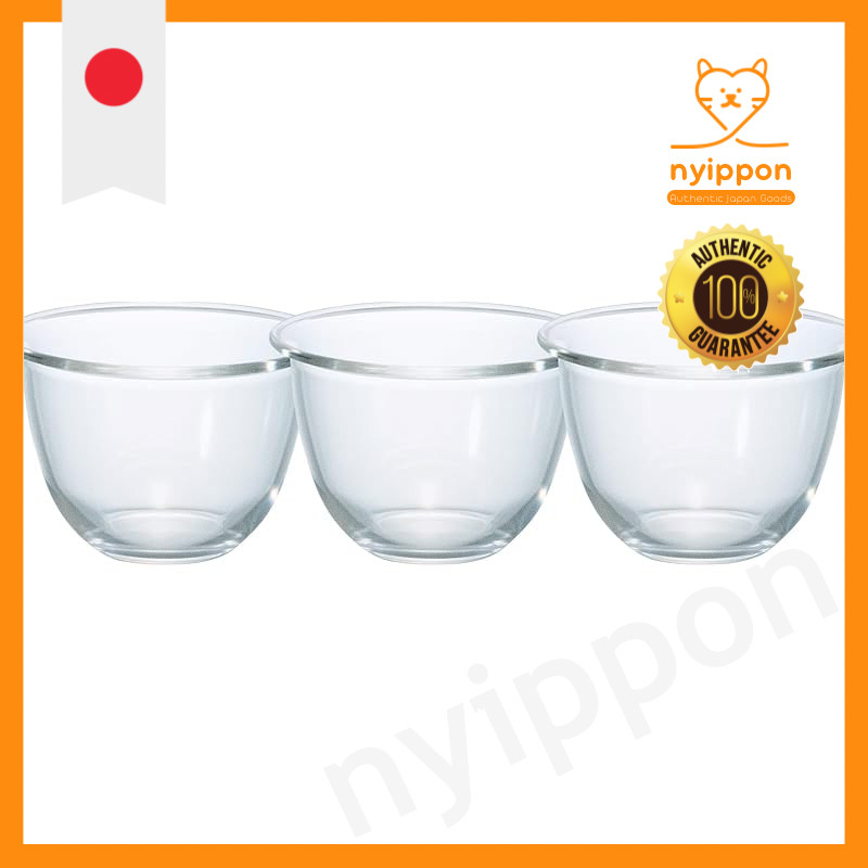 HARIO Made in Japan Heat-Resistant Glass Bowl 900ml BUONO Kitchen MXP-90-BK Set of 3 Clear ...