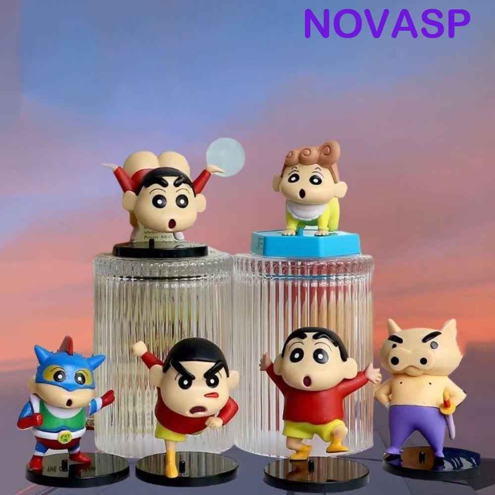 Novasp 6 ชิ้น/เซ็ต Crayon Shin-Chan อะนิเมะรูป,มังงะFigurine PVC Shin ...