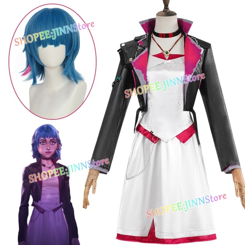 - Jinn - XS-3XL League of Legends Arcane JIDX POWDER คอสเพลย์ชุดราตรี ...