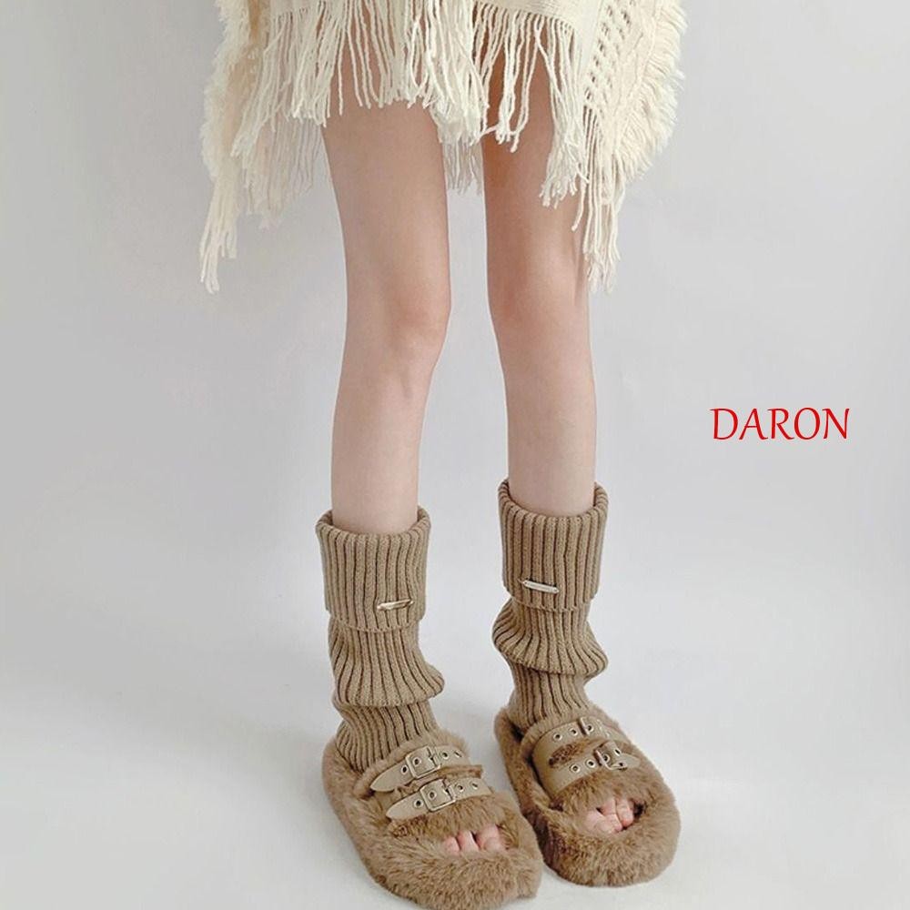 Daron ถักเท้า, สไตล์ญี่ปุ่น Y2K Lolita รองเท้า, ฝาครอบเท้า JK Warm Punk Gothic Bow ขาอุ่นผู้หญิง ...