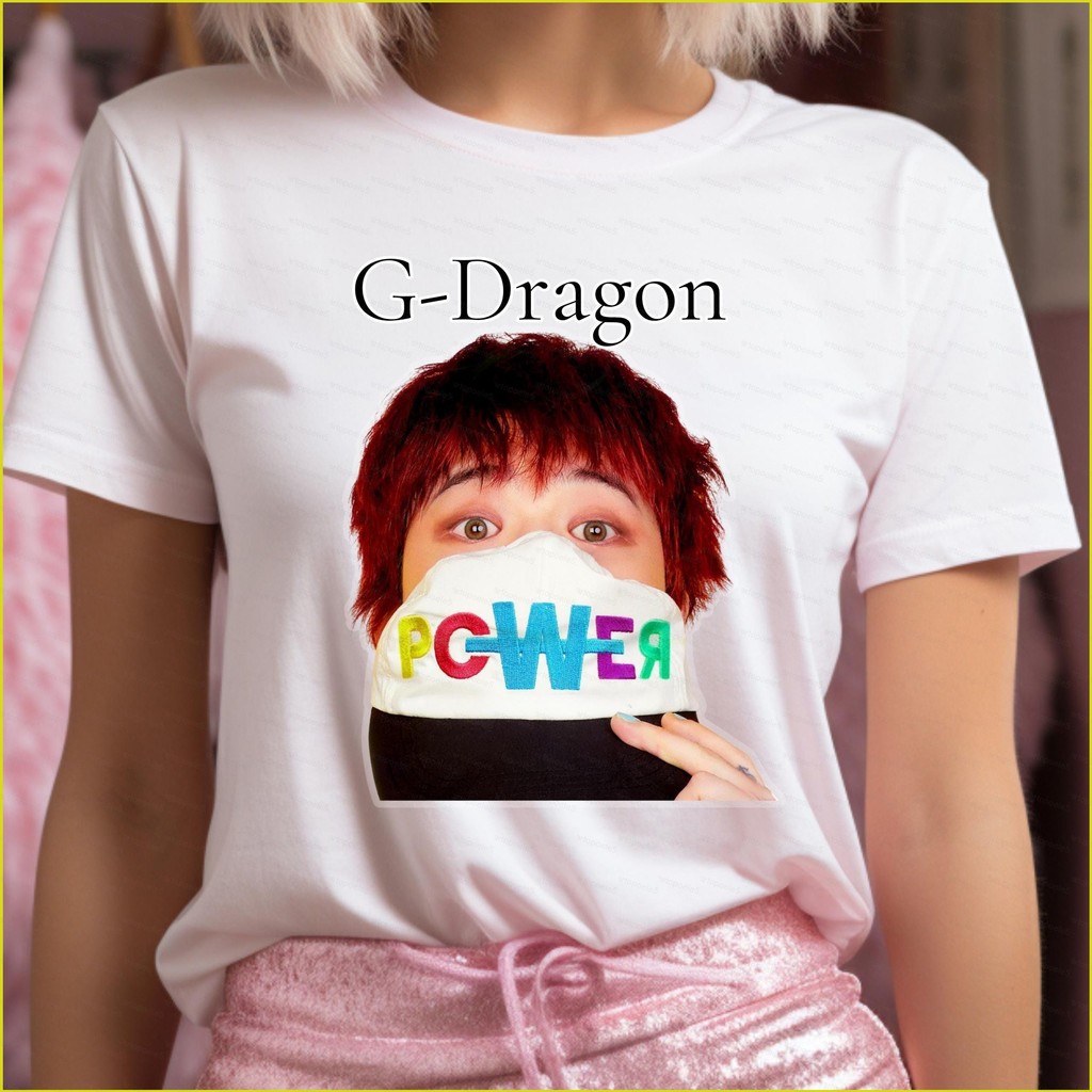 Sta5 G-Dragon power Tee เสื้อยืด Unisex Crewneck Kpop merch GD ใหม่ Single power Out Now แขนสั้น ...