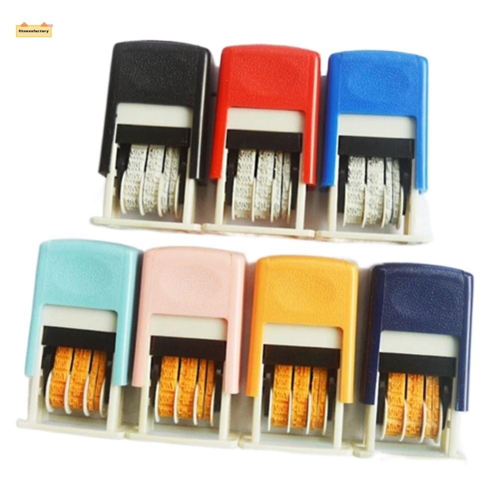 Fitnessfactory แสตมป์วันที่กลับหมึกปรับ Self-Inking แสตมป์ Universal 4 มม.อุปกรณ์สํานักงานจับ ...