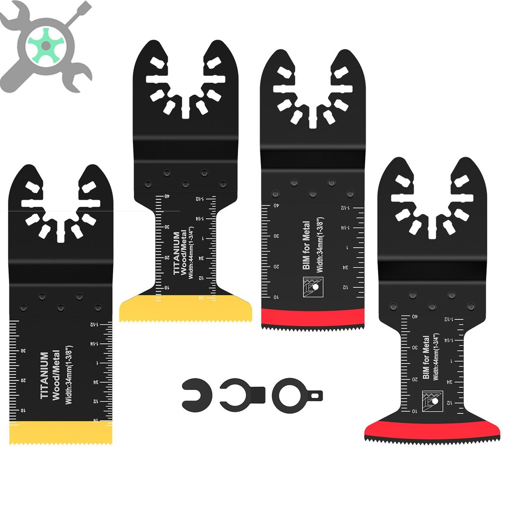4 ชิ้นไทเทเนียม Bi-Metal Oscillating ใบเลื่อยอเนกประสงค์ Arc Edge ...