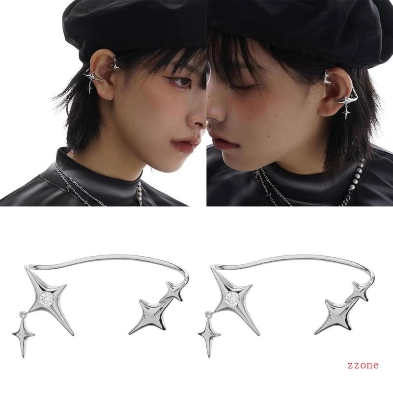 Zzz Star Clip ต่างหู Rhinestone Earcuffs Wrap สำหรับเครื่องประดับกระดูก ...