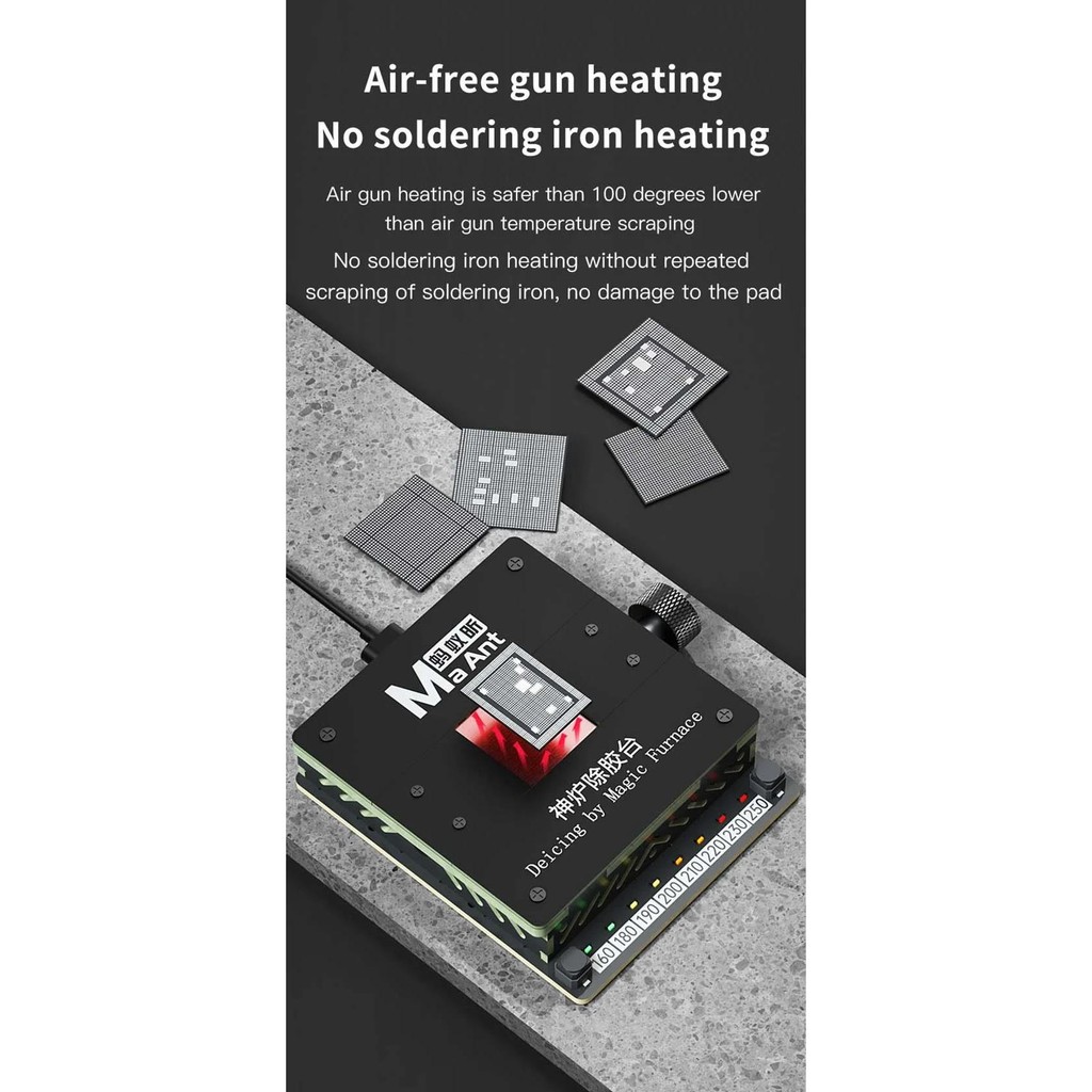 MaAnt SL-2 เมนบอร์ดโทรศัพท์มือถือ NAND CPU ความร้อน Rework แพลตฟอร์ม IC ชิป Desoldering Station ...