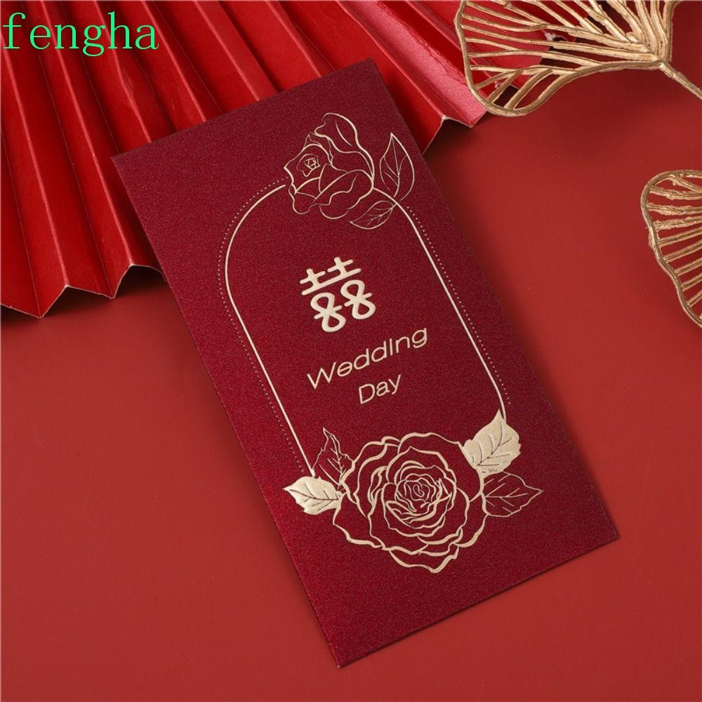 ฮวงฮา กระเป๋าเงินแต่งงาน6ชิ้น,ซองสีแดงปีใหม่ หงเปา แบบดั้งเดิม,พรน่ารัก ...