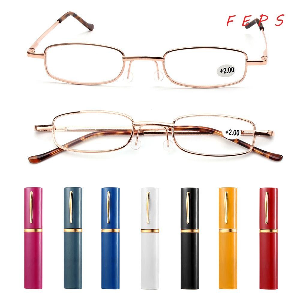 Feps พร้อมหลอดปากกา +1.00~+4.00 แว่นตาขนาดเล็กกะทัดรัดโลหะแว่นตา Presbyopic | Shopee Thailand