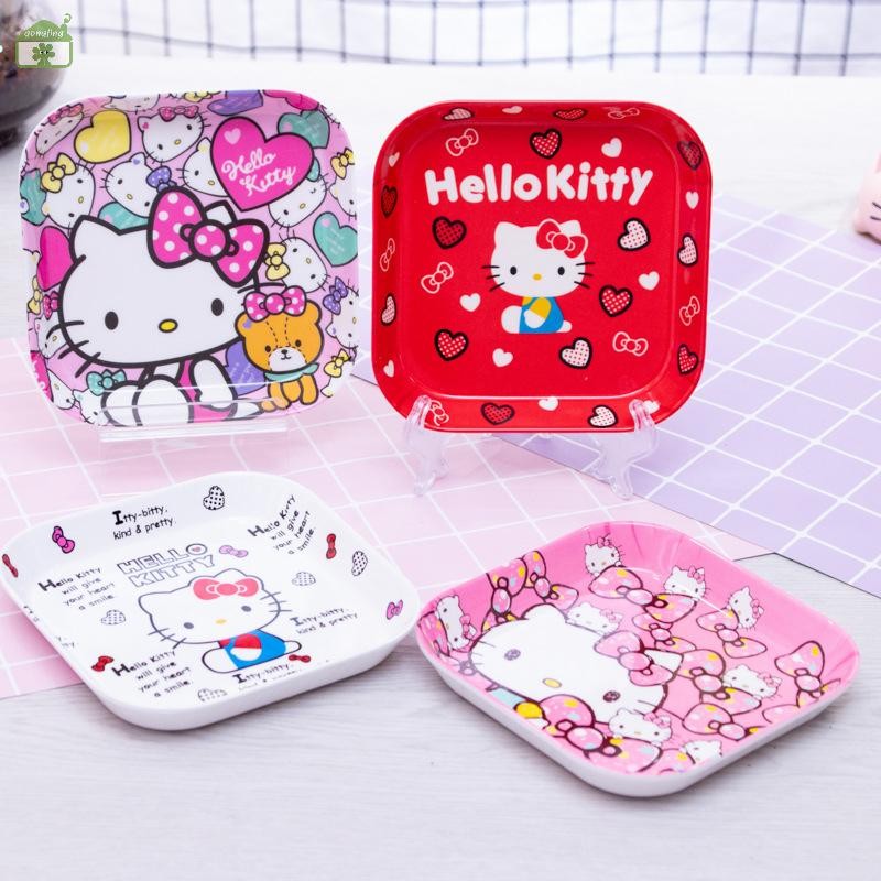 Gong Hello Kitty Sanrio จานอาหารค่ํา Cinnamoroll การ์ตูนอะนิเมะเด็กทารก ...