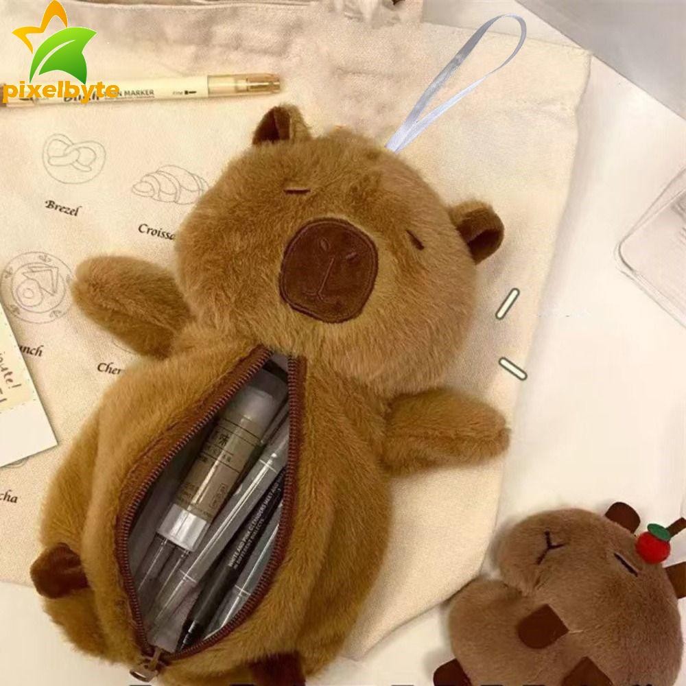 Pixelbyte Capybara กระเป๋าปากกาตุ๊กตา,ขนาดใหญ่ความจุตุ๊กตาสัตว์การ์ตูน Capybara ตุ๊กตา, กล่อง ...