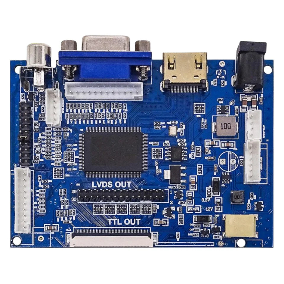 จอแสดงผล LCD TTL LVDS Controller Board HDMI VGA 2AV 50PIN สําหรับ AT070TN90 92 94 สนับสนุน ...