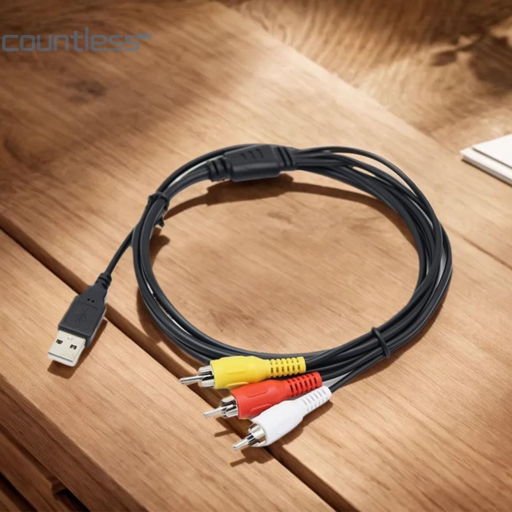 ใหม่ 1.5M 5ft USB Male A to 3 RCA AV A/V TV Adapter Cord Cable Audio AV ...