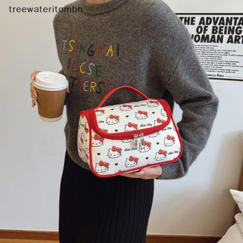 Tt Kawaii Hello Kitty กระเป๋าแต่งหน้ากระเป๋าถือ Sanrio KT Cat กระเป๋า ...