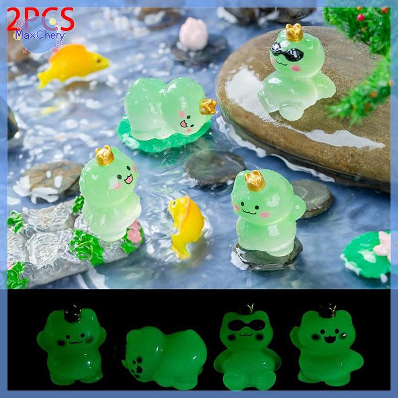Mchy> 2 ชิ้น/ถุงน่ารัก Luminous Frogs ตุ๊กตาเครื่องประดับรถ Miniature ...