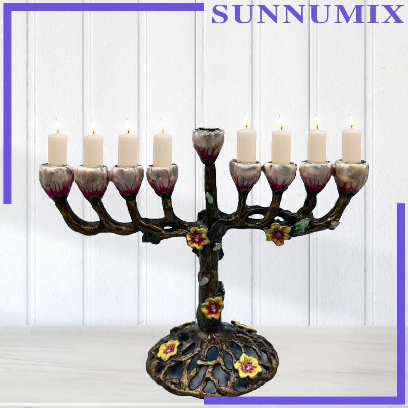 [Sunnimix] Menorah Candelabrum 9 สาขาเตาผิง Candelabra ตกแต่งเชิงเทียน ...