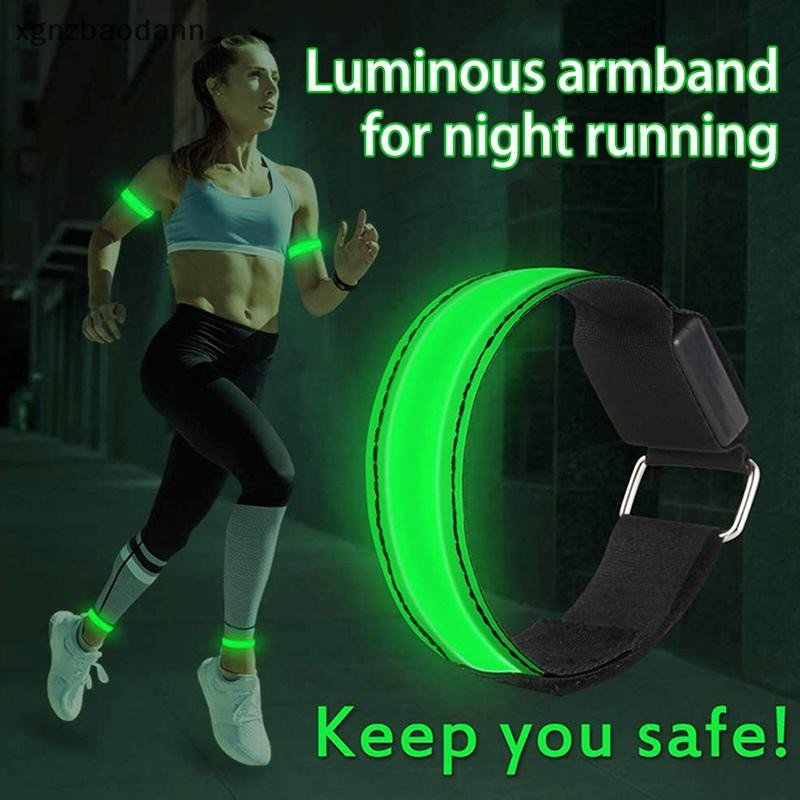 Xgn ชาร์จ LED Luminous Night Running Safety กีฬากลางแจ้งปลอกแขนสะท้อน ...