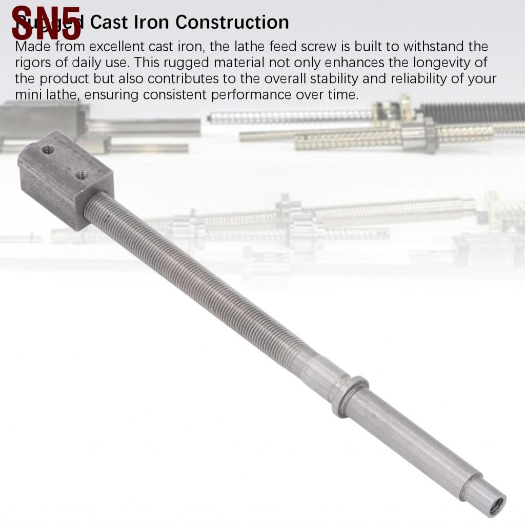 SN5 Mini Lathe Slide Screw Cast Iron Feed Easy การติดตั้ง M10x1.0 Pitch ...