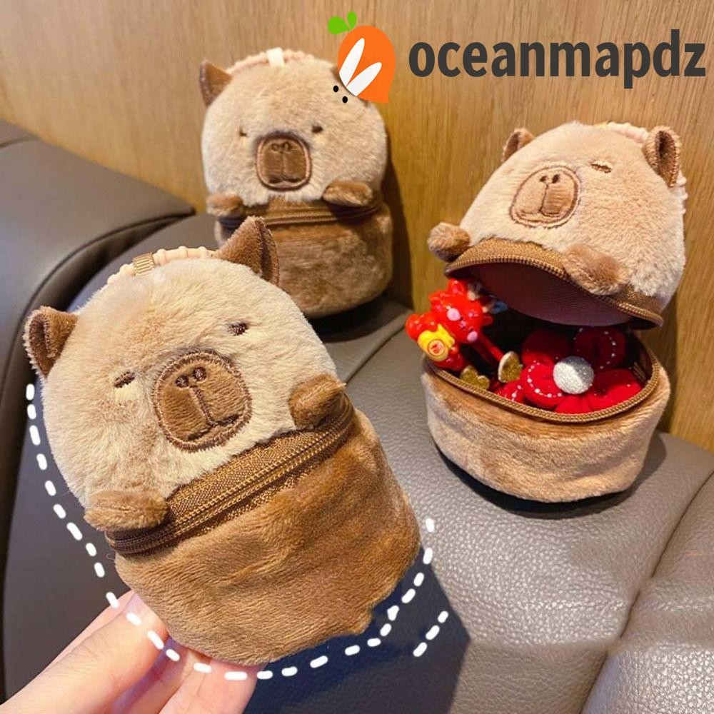 Oceanmapdz Capybara กระเป๋าใส่เหรียญตุ๊กตา, Capybara หนูตะเภา Capybara พวงกุญแจตุ๊กตา, กระเป๋า ...