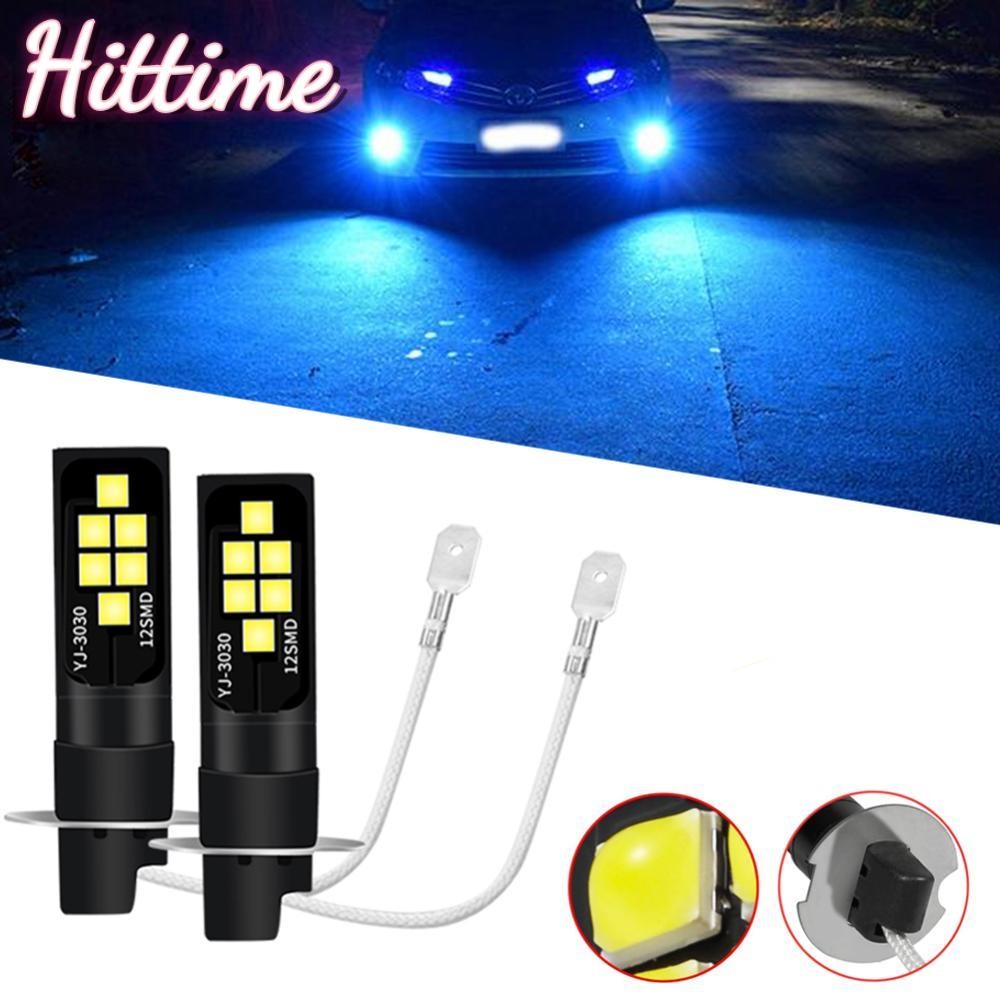Hittime 2 ชิ้นหลอดไฟ LED 3030 12SMD 6000 พันสีขาว H3 รถหมอก DRL เบรคขับรถโคมไฟ F1Q6 | Shopee ...