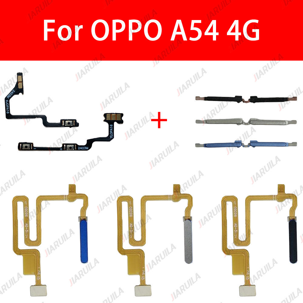 แพรปุ่มโฮมสแกนนิ้ว（Finger ）+ปิดเปิด+เพิ่มเสียงลดเสียง สําหรับ OPPO A54 ...