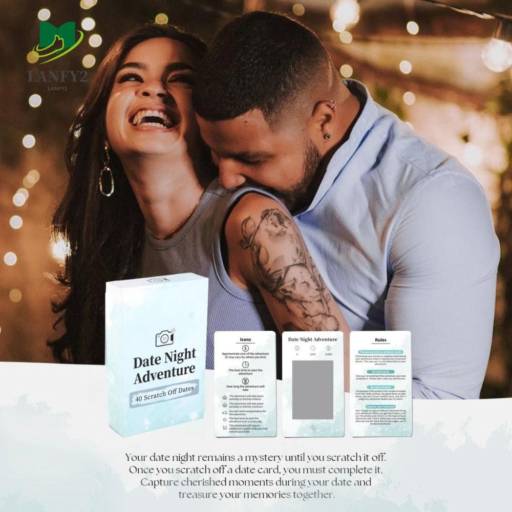 Alanfy การ์ดเกมขูด, การ์ด Trivia 40 การ์ด Date Night Adventure Card ...