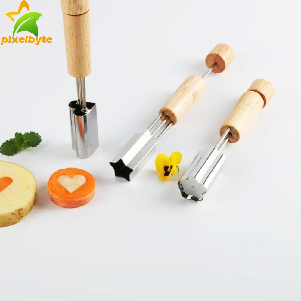 Pixelbyte แม่พิมพ์คุกกี้ F Ondant ผักด้ามไม้สแตนเลส DIY โฮมเมดเครื่องตัดผลไม้รูปร่าง | Shopee ...