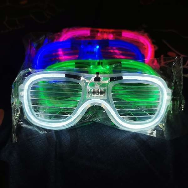 แว่นมีไฟ แว่นตามีไฟ แว่นตา LED Luminous Disc Monochrome Strobe ไร้สาย ...