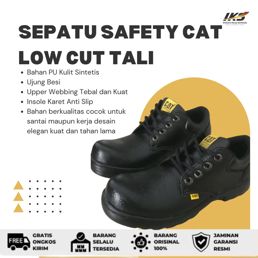 รองเท้าเซฟตี้หนัง Low Cut คุณภาพพรีเมี่ยม Steel Toe CAT STRAP | Shopee ...