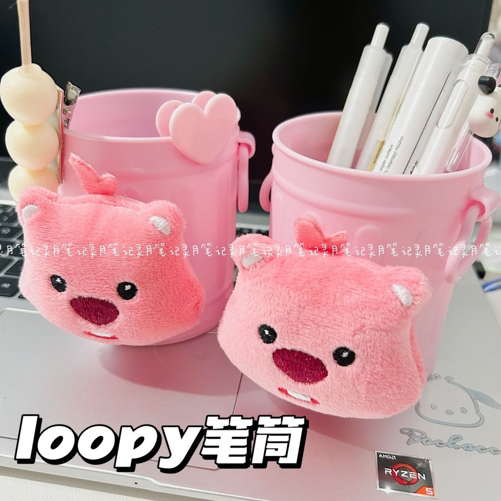 น้อยน่ารัก loopy ผู้ถือปากกาปากกาถังสาวเดสก์ท็อป Simple School โต๊ะ ...