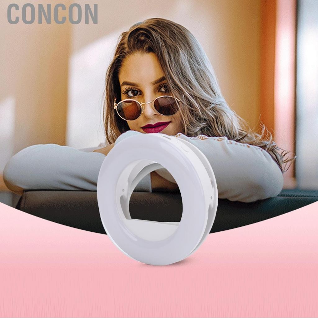 Concon โทรศัพท์Selfie Lightแบบพกพาคลิปเติม40LED 3โหมดสำหรับสมาร์ทโฟนกล้องถ่ายภาพวิดีโอแต่งหน้า ...