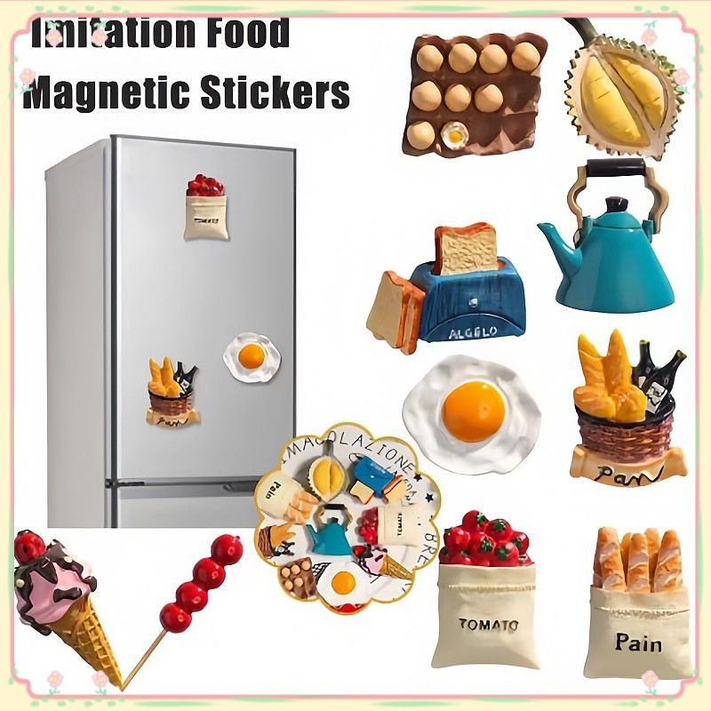 Refrigerator Magnetic Paste Egg Bread Simulation Refrigerator Paste ...