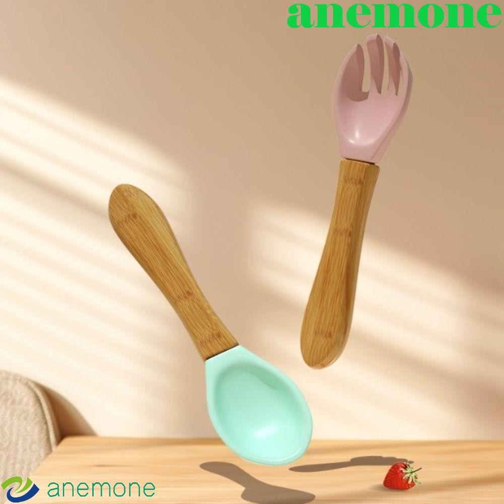 Anemone Baby Feeding Spork,ซิลิโคนไม้ช้อนกินเด็ก,ทนต่ออุณหภูมิสูงนุ่ม ...
