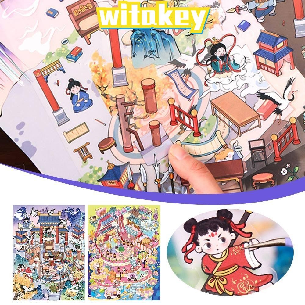 WITAKEY 4 ชิ้น Nezha สติกเกอร์ฉากขนาดเล็ก, สามมิติความเครียด-relief Nezha สติกเกอร์, น่ารัก DIY ...