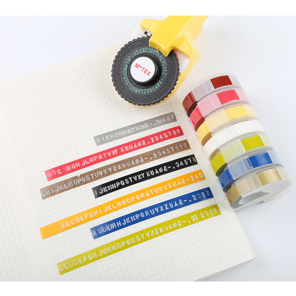 Dymo เทปคู่มือ 1610 เครื่องพิมพ์ฉลาก Motex เกาหลี เทปนูน 3D 9 มม. ...