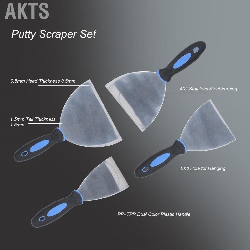 AKTS 2PCS Putty Scraper เครื่องมือ ชุดไม้พายสแตนเลสสำหรับซ่อม Drywall ...
