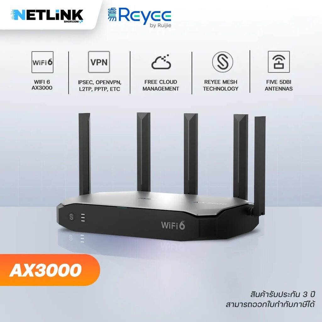 เราเตอร์ Reyee รุ่น RG-EG105GW-X | Wi-Fi 6 AX3000 High-performance All ...