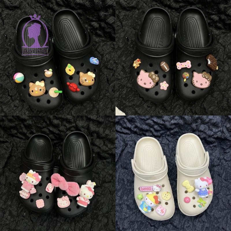 # ANTH # ชุดการ์ตูน Sanrio Hello Kitty สำหรับ Clogs รองเท้าแตะ พร้อม ...