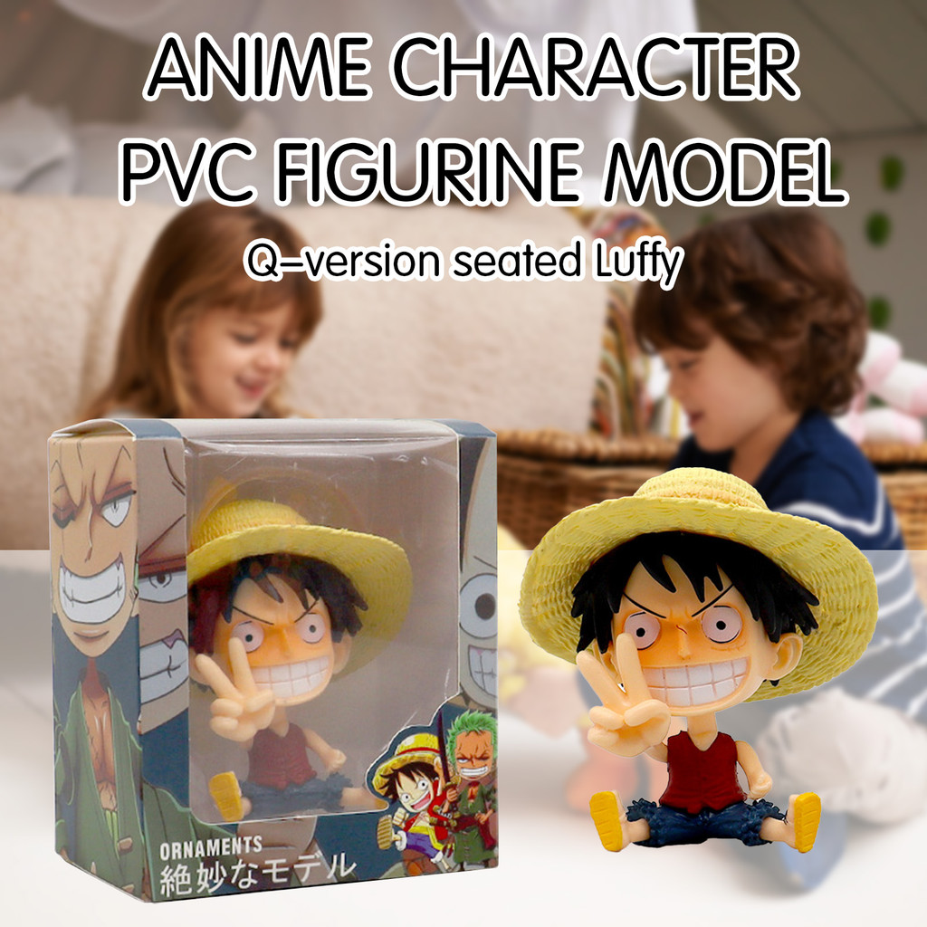 One Piece Luffy PVC Figurines Smile Face จําลอง Luffy Miniature รุ่น ...