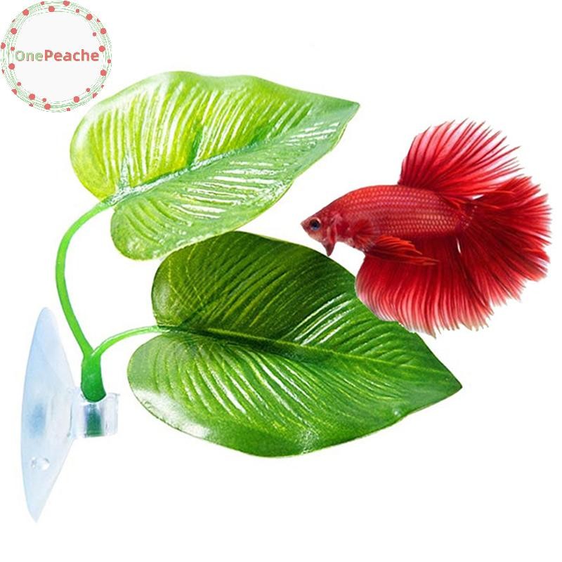 Onepeache Betta Fish Rest Aquarium Leaf พืชตกแต่ง Spaw ไม้ประดับ Betta ...