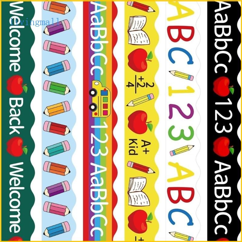 LIVI 6 ชิ้น 123 พิมพ์ Bulletin Board Border Bulletin Border Trim ห้อง ...