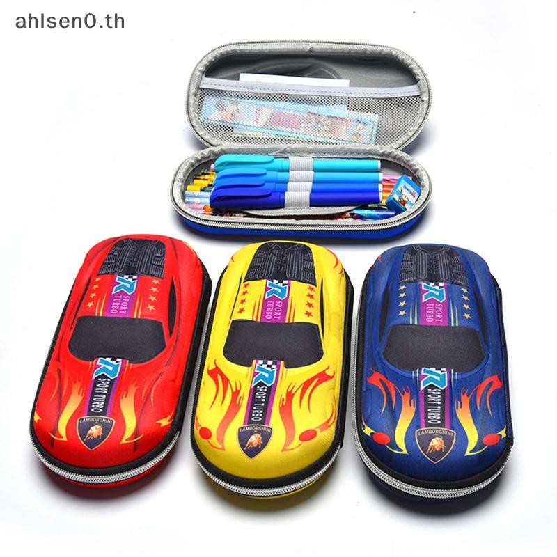 Ahlsen0 3D Racing Car กล่องดินสอการ์ตูนกล่องดินสอขนาดใหญ่ความจุทนต่อการสึกหรอกันน้ําซิปเครื่อง ...