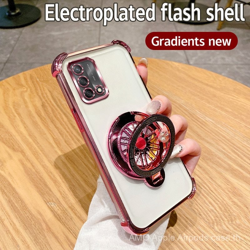 สำหรับ OPPO A95 4G เคส CPH2365กันกระแทก electroplated TPU หมุน Gyro ฝา ...