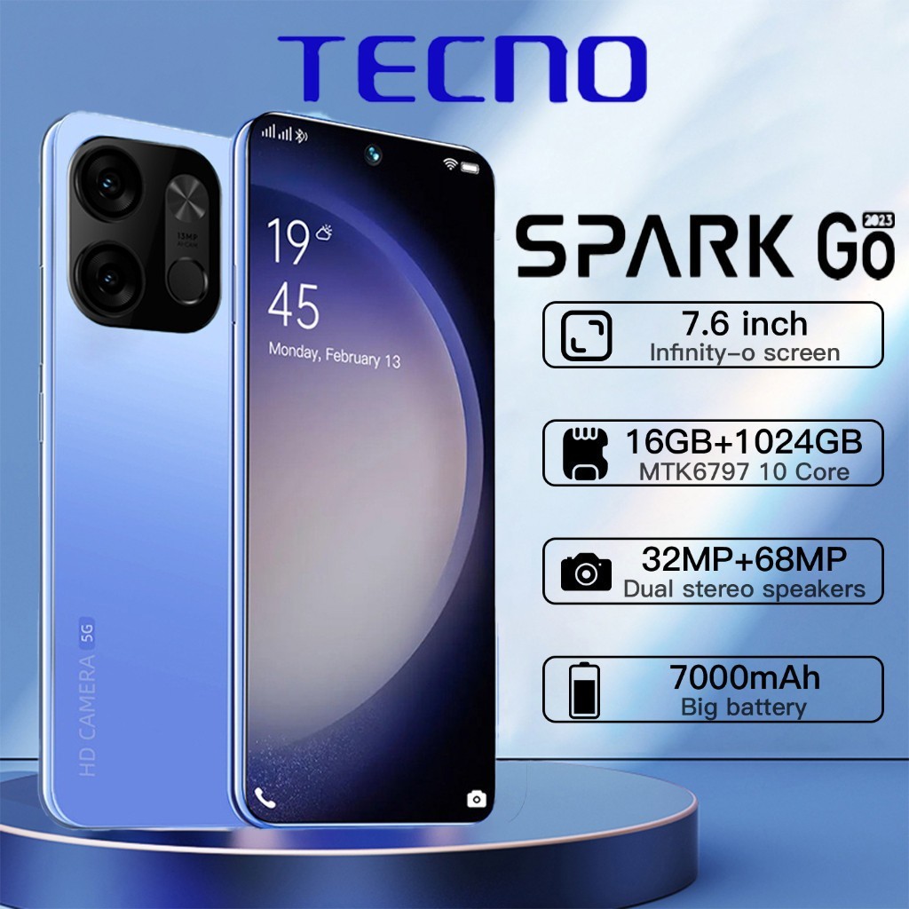 Tecno Spark Go ( 8GB RAM + 128GB ROM | 4GB RAM + 128GB ROM ) - Octa-Core - 16MP Clear Rear ...
