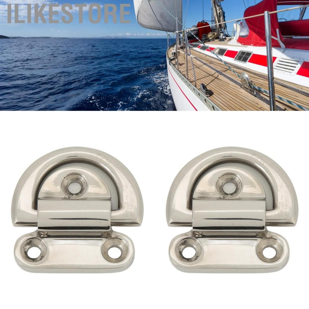 Ilikestore พับ Pad Eye สแตนเลส Marine Cleat Heavy Duty D แหวน Tie Down ...