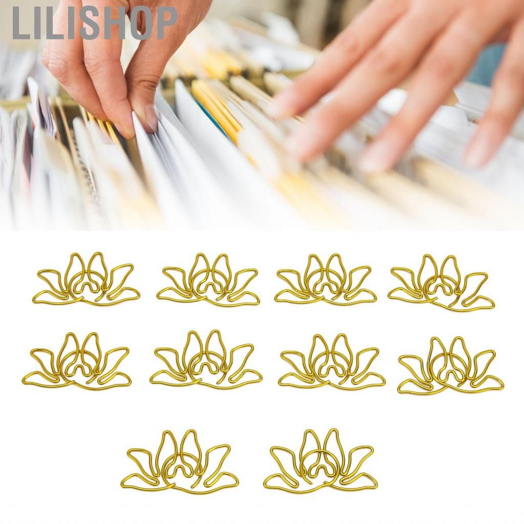 Lilishop 100 ชิ้นดอกไม้รูปร่างกระดาษคลิปคลิปหนีบกระดาษขนาดเล็กโลหะสำนักงานสำหรับแฟ้มการจำแนก ...