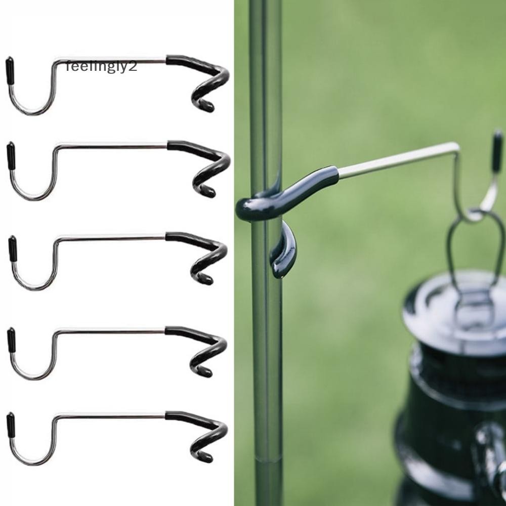 {HotJan} Camping Light Pole Hook เต็นท์สแตนเลสเสาโคมไฟตะขอมัลติฟังก์ชั่ ...