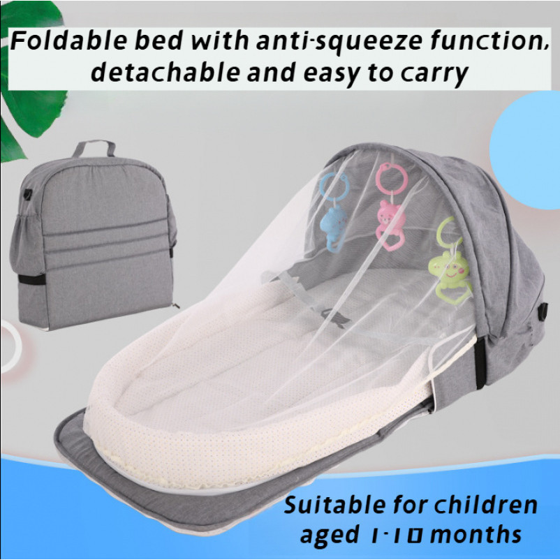 เปลเด็กแบบพกพา Cradle Baby Co-sleeper พร้อมมุ้งกันยุงและหลังคาน้ําหนัก ...